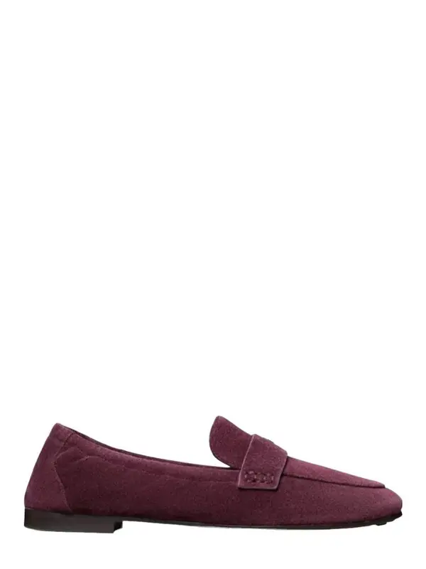 Tory Burch Slip-on Ballet Loafers With Metal Logo Stud - Plum