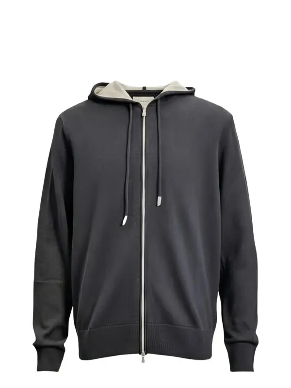 Eleventy Hooded Zip-up Sweatshirt - Black