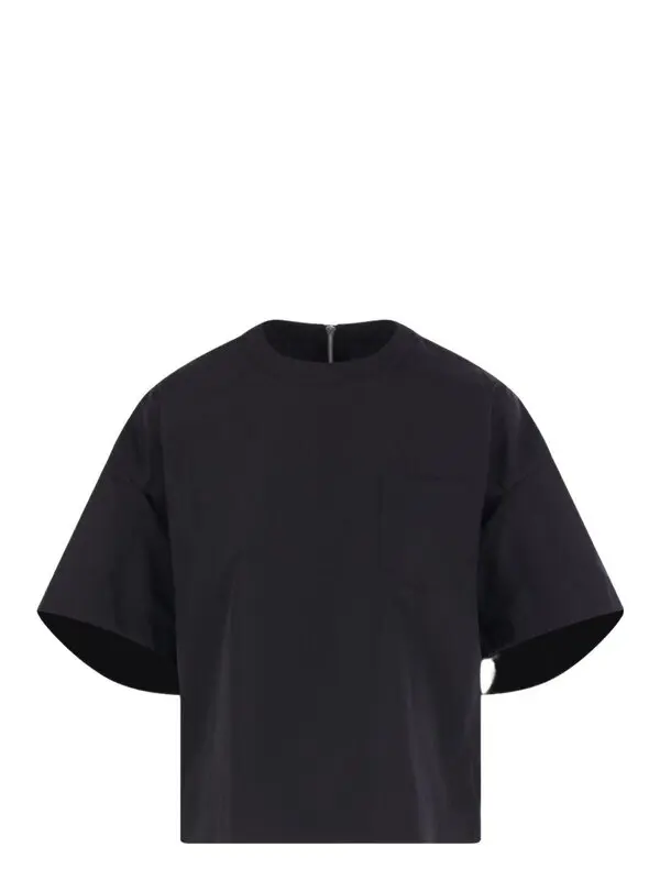 Sacai Puff Sleeve Poplin Top - Black