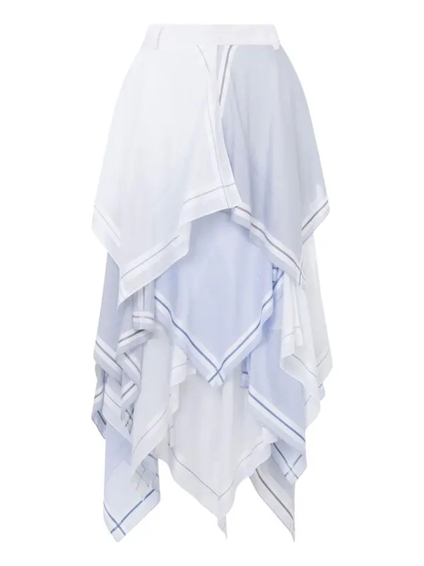 Moschino Asymmetric Tiered Maxi Skirt - White