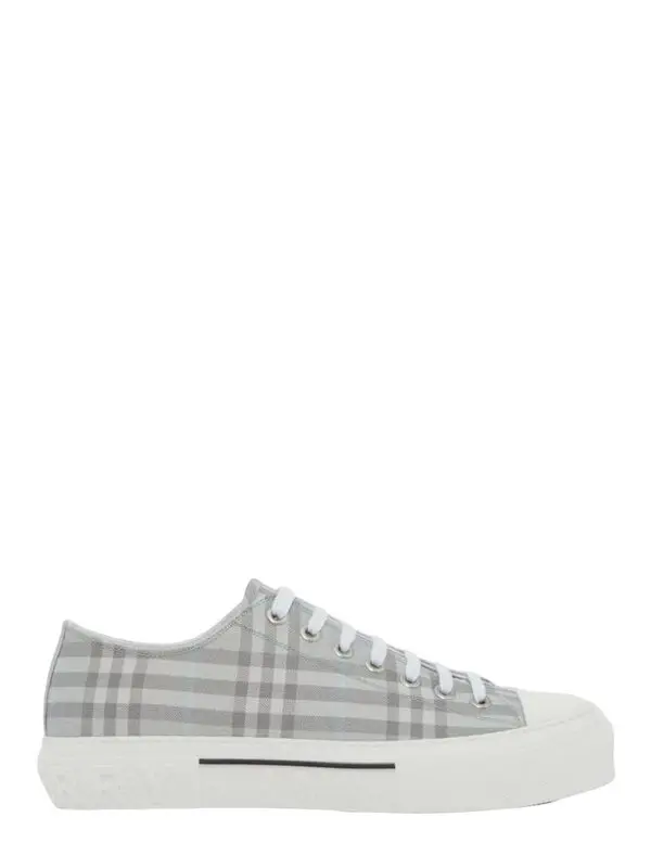 Burberry Vintage Check Cotton Lace Up Sneakers - Gray