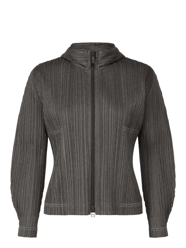 PLEATS PLEASE BY ISSEY MIYAKE Hooded Denim Jacket - Black