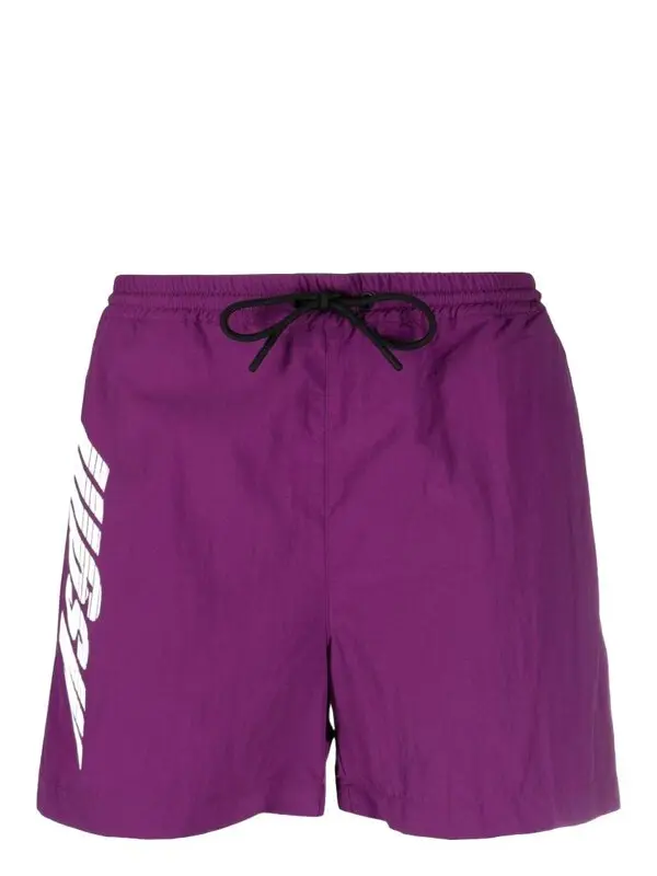 MSGM Logo Drawstring Swim Shorts - Purple
