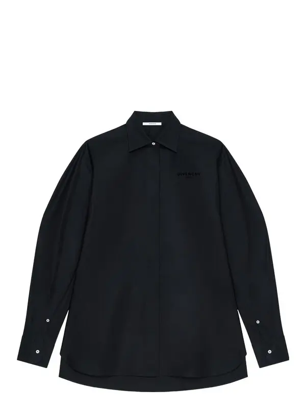 Givenchy Cocoon Shirt In Poplin With Embroidery - Black