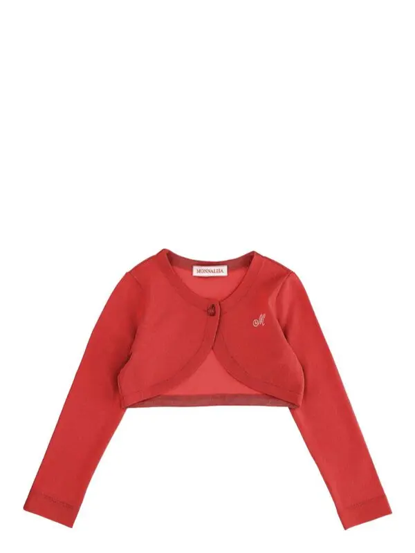 Monnalisa Long-sleeved Cardigan - Red