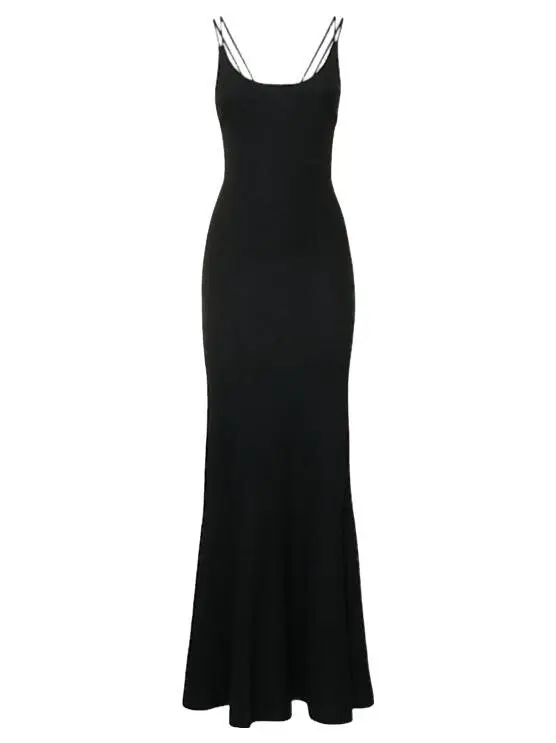 Gabriela Hearst Slip Dress With Back Ties - Black