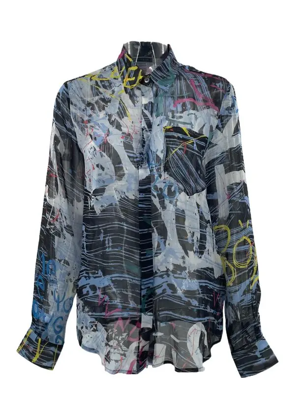 Sportmax Long Sleeve Printed Shirt - Gray