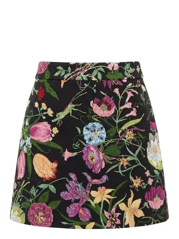 Gucci Flora Silk Brocade Mini Skirt - Multicolor