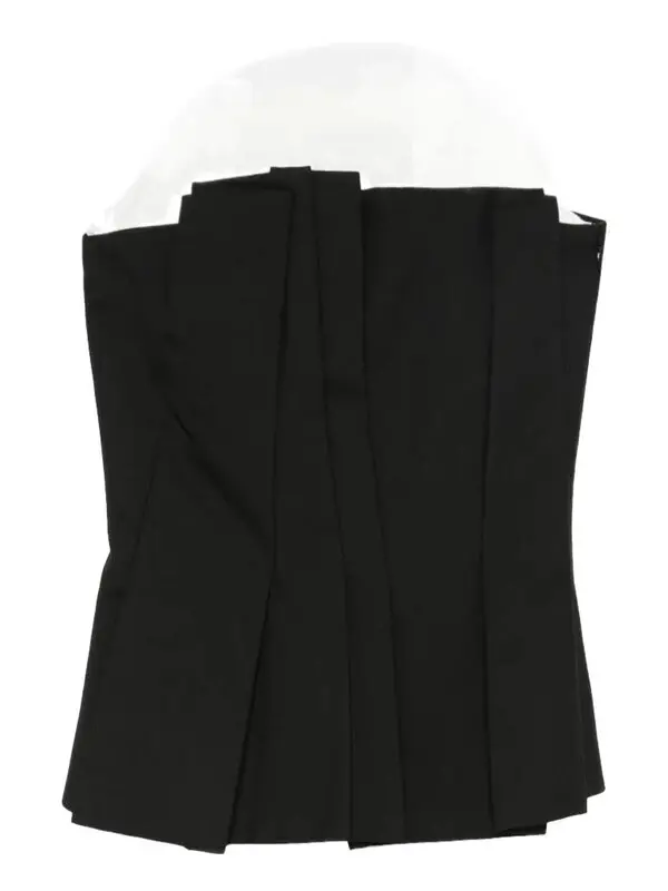 RÓHE Pleated Bustier Top - Black