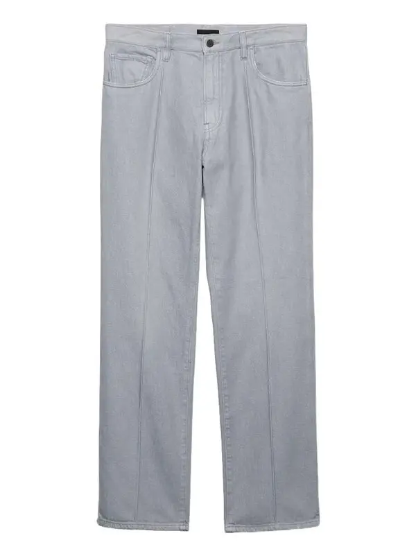 Prada Logo Patch Straight-leg Jeans - Gray