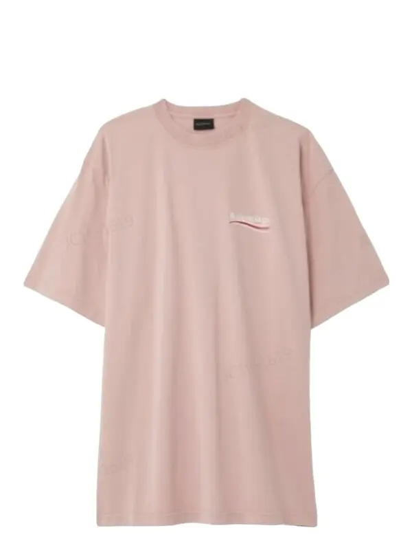 Balenciaga Logo Embroidered Crewneck T-shirt - Nude