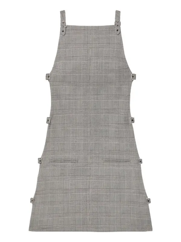COURREGES Prince Of Wales Multi-strap Mini Dress - Sand/mud Brown