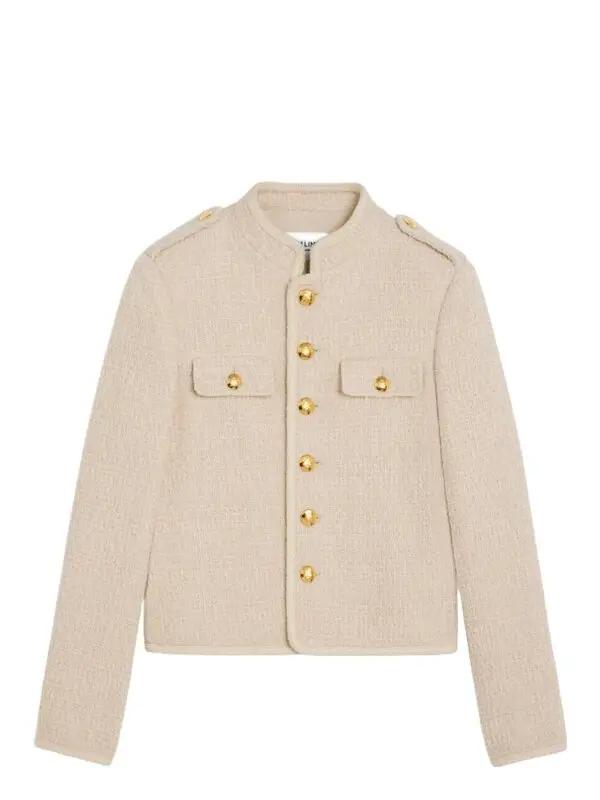 Celine Alluré Jacket In Bouclé Tweed - Nude