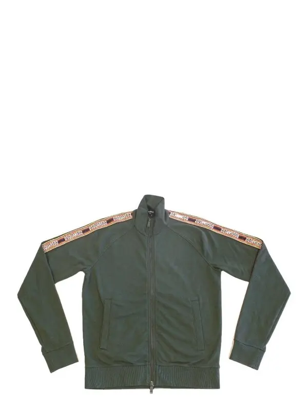 Dsquared2 Long Sleeve Zip-up Jacket With Logo Taping - Green