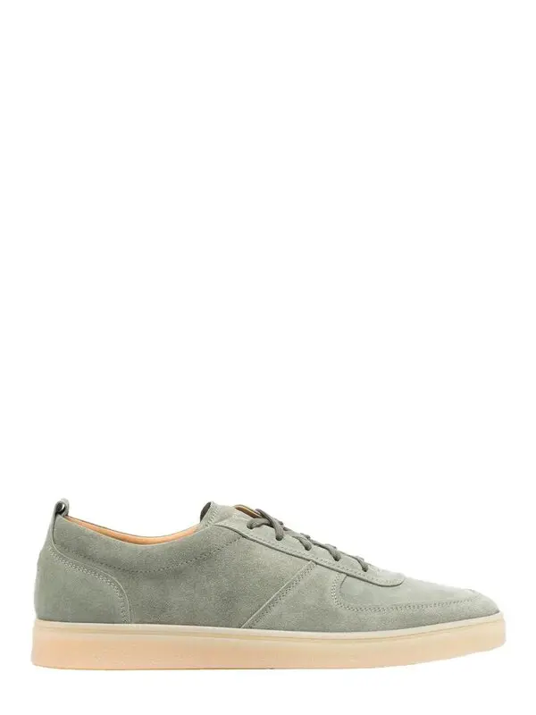 HENDERSON BARACCO Casual Round Toe Lace-up Suede Sneakers - Oliva