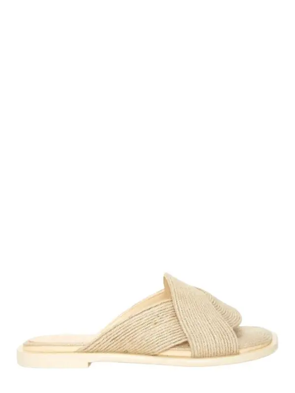 Loewe X Paula's Ibiza Raffia Flat Sandals - Natural
