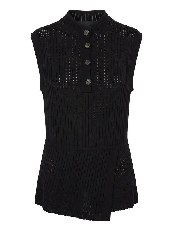 Max Mara Sleeveless Button Detailed Vest - Black