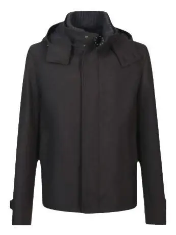 Herno Long-sleeved Hooded Casual Jacket - Black