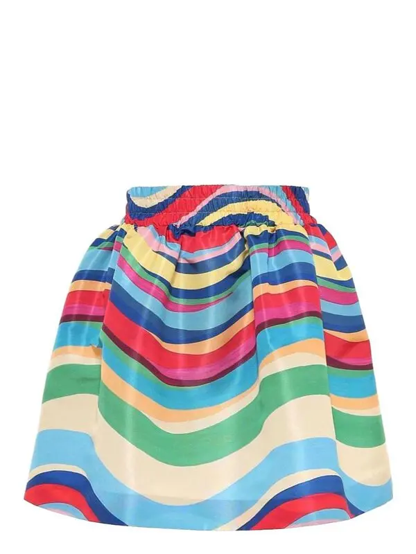 Red Valentino Rainbow Wave Print Skirt - Multicolor