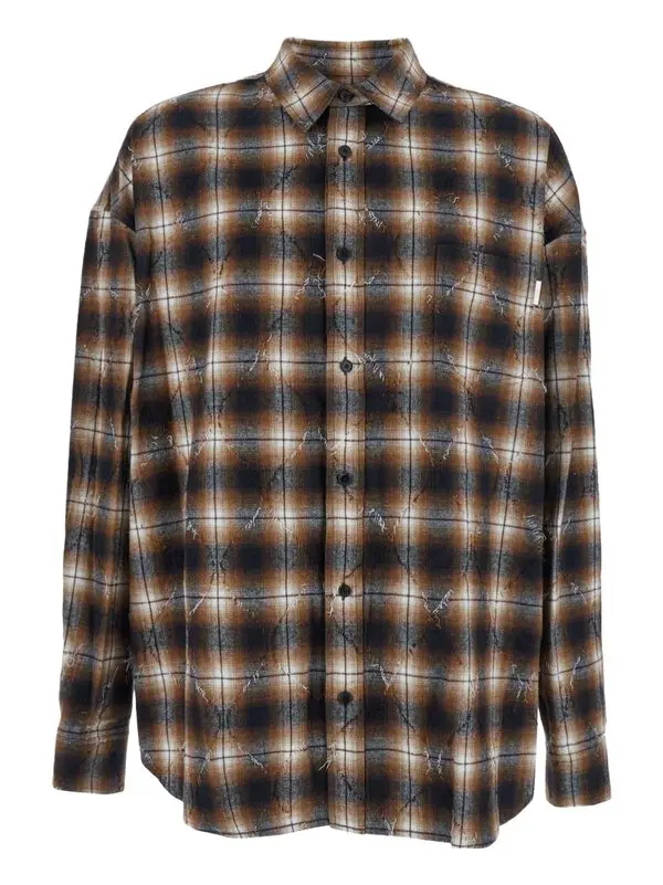 JUUN.J Check Button-down Shirt - Black