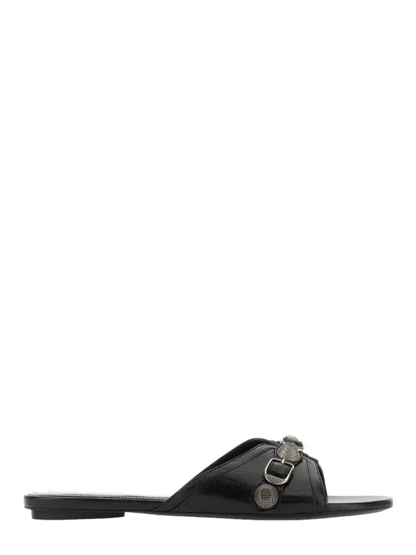 Balenciaga Cagole Open-toe Slippers - Black