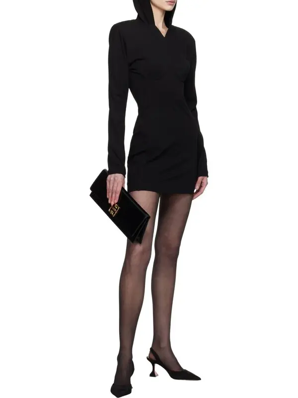 JEAN PAUL GAULTIER Long Sleeve Open Back Mini Dress - Black