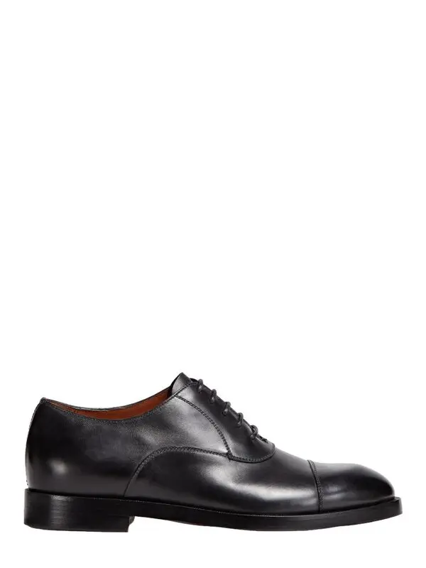 Zegna Torino Oxford Cap Toe Lace-up Shoes - Black