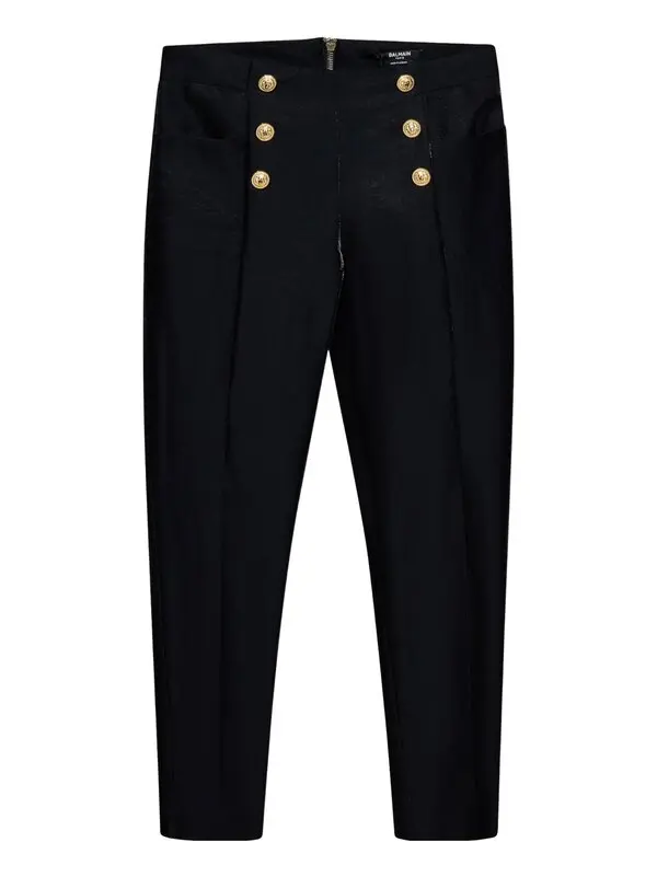 Balmain Straight Leg Zip Closure Pants - Black
