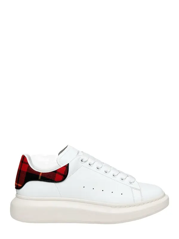 Alexander McQueen Oversized Tartan Heel Sneakers - White/red