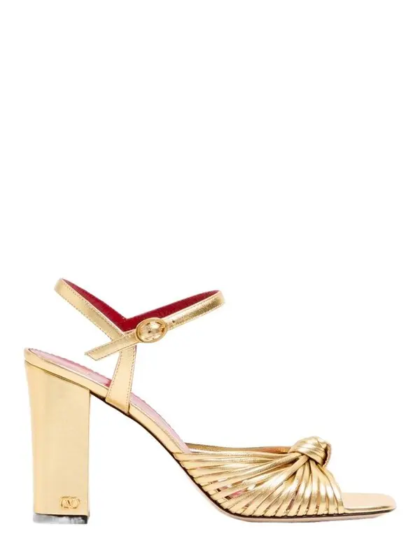Valentino Garavani Annet Laminated Nappa Sandal 90mm - Gold