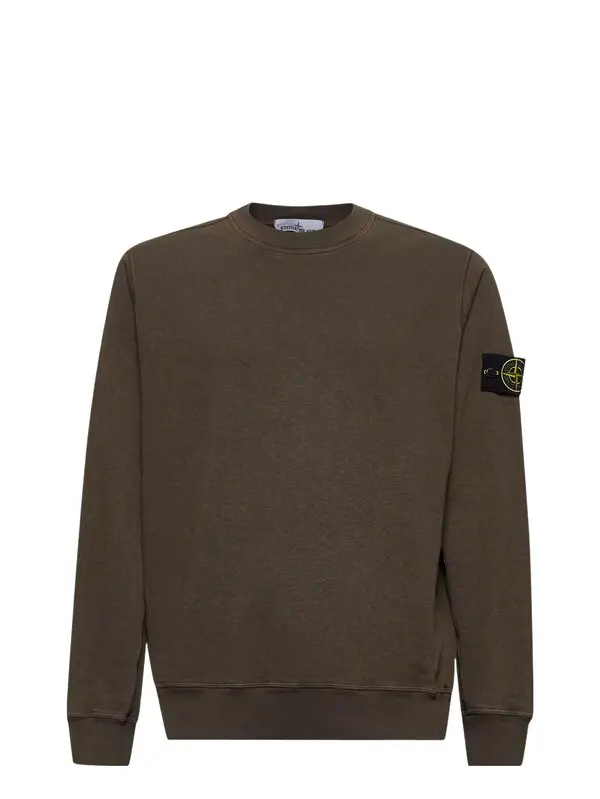 Stone Island Compass Badge Crewneck Sweatshirt - Brown