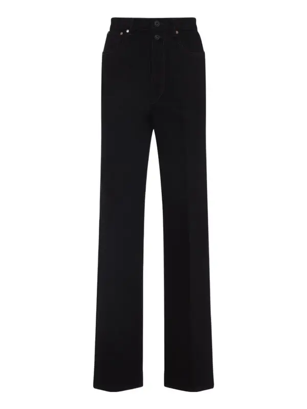 LEMAIRE High-waisted Trousers With Five-pocket Styling - Black