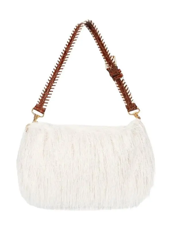 Dries Van Noten Fringed Leather Shoulder Bag - Ivory