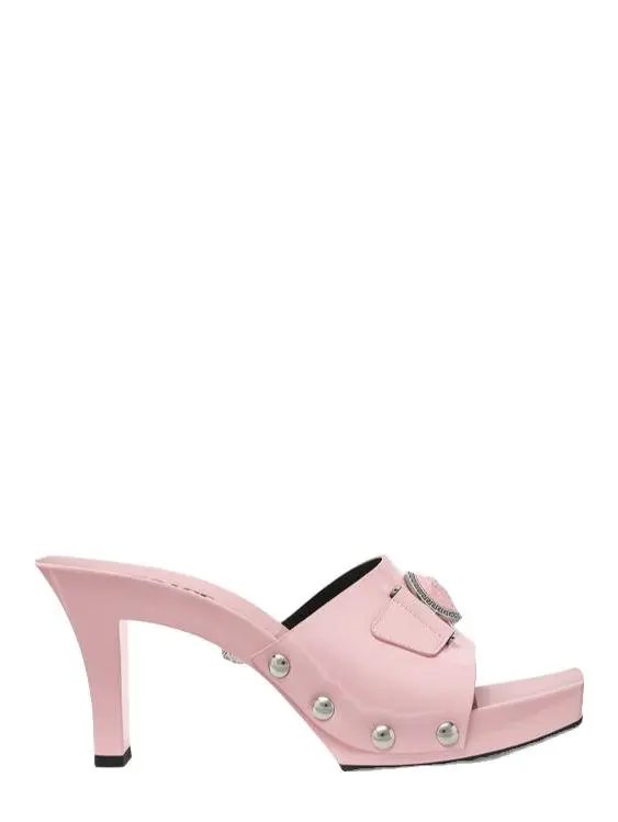 Versace Medusa Head Leather Mules - Pink