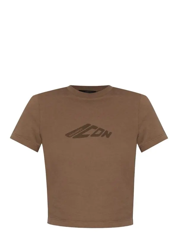 Dsquared2 Cropped Crewneck T-shirt - Brown