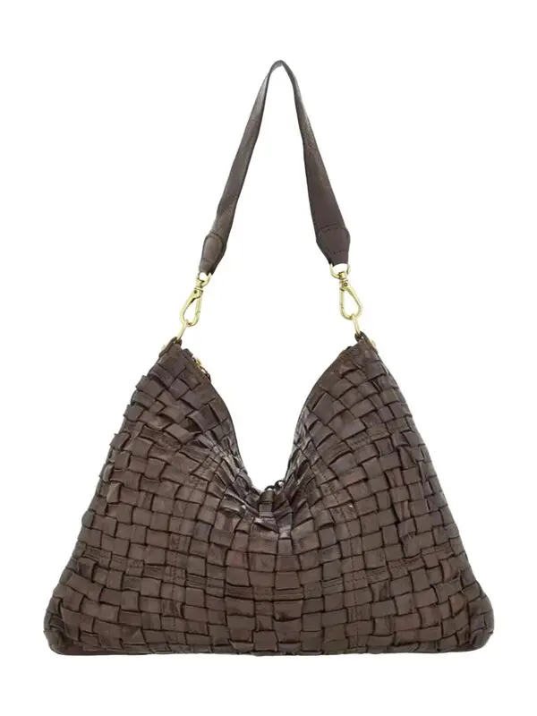 CAMPOMAGGI Woven Embellished Shoulder Bag - Brown