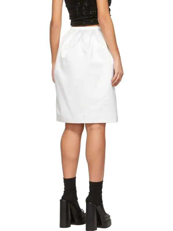 We11Done High Waist Emblem Skirt - White