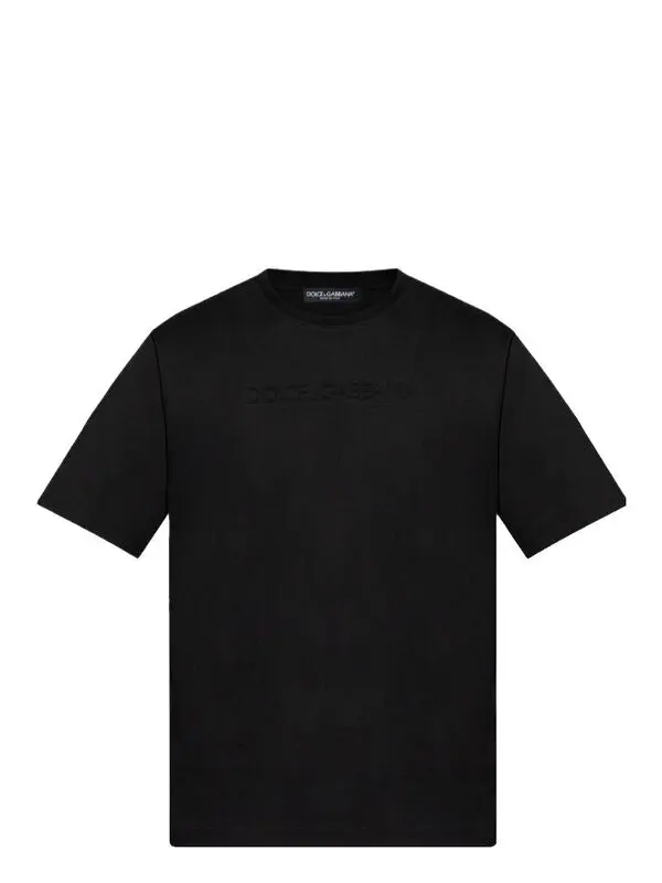 Dolce & Gabbana Dolce Gabbana Logo Embossed T-shirt - Black
