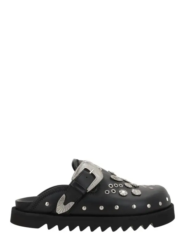 TOGA VIRILIS Metal Embellished Mules - Black
