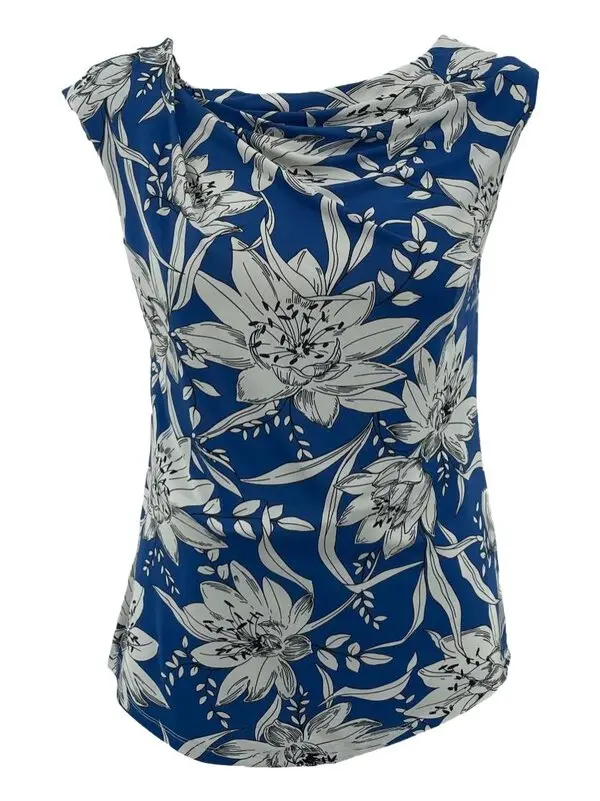 Max Mara Sleeveless Floral Print Top - Gray