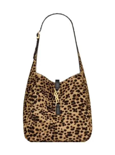 Saint Laurent Le 5 À 7 Logo Plaque Shoulder Bag - Beige/black