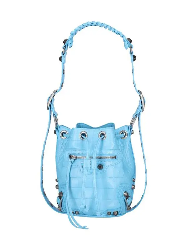Balenciaga Le Cagole Xs Embossed Bucket Bag - Blue