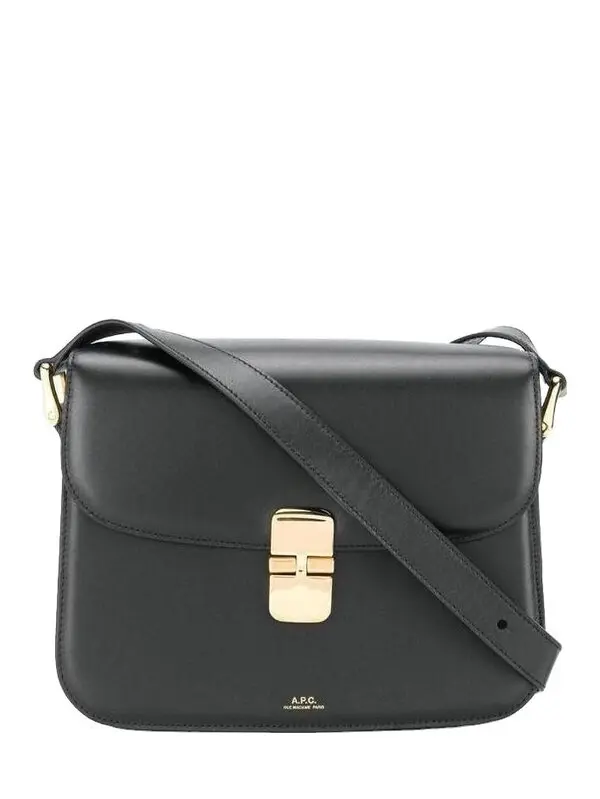 A.p.c. Grace Foldover Shoulder Bag - Black