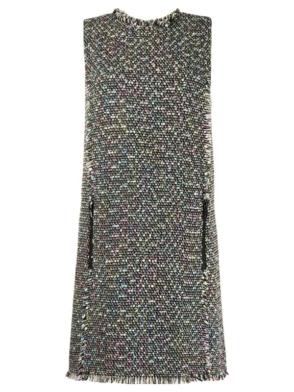 Emporio Armani Tweed Detail Sleeveless Dress - Multicolor
