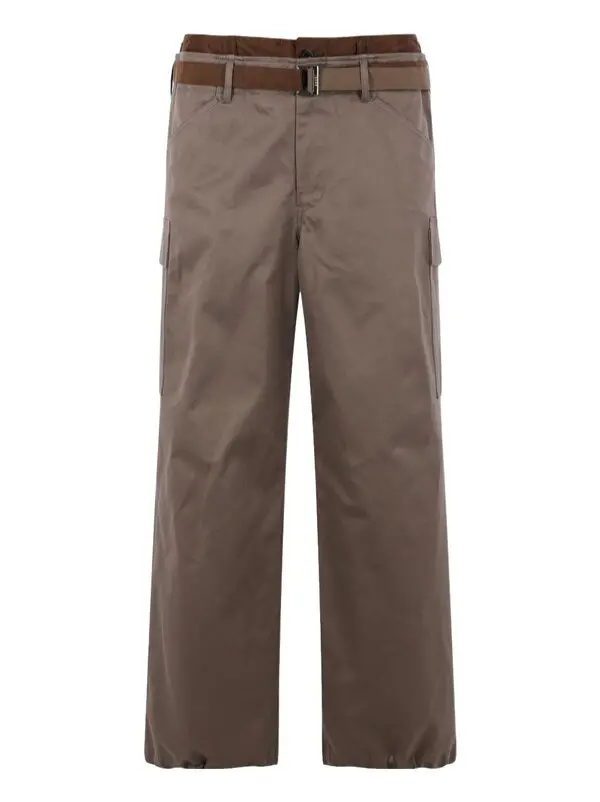Sacai Belted Cargo Trousers - Brown