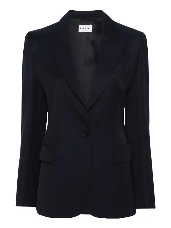 P.a.r.o.s.h Raisa Single-breasted Blazer With Notched Lapel - Black