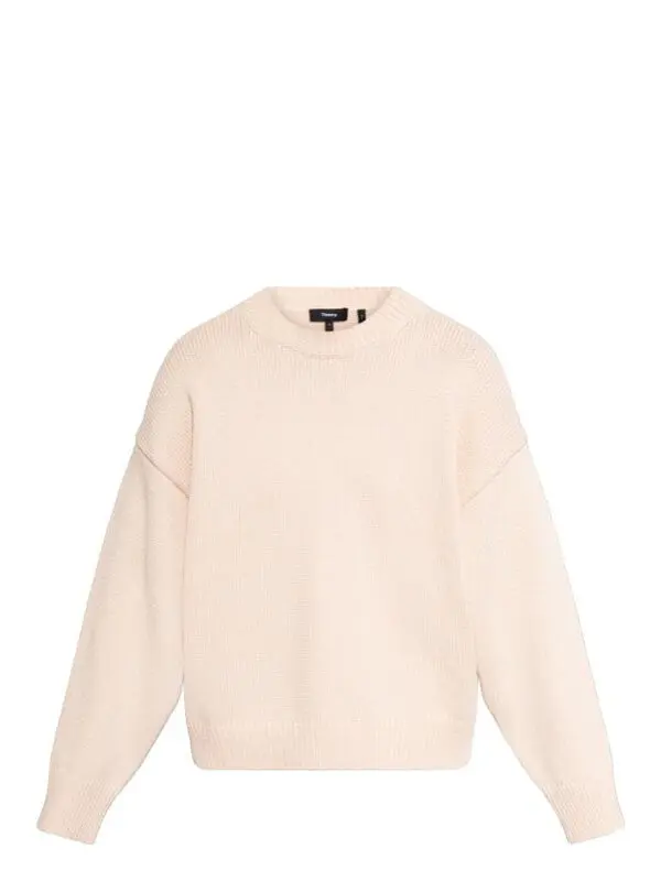 Theory Crew Neck Ribbed Knit Jumper - Pink