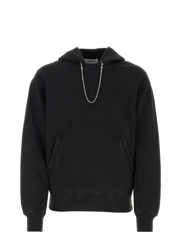 AMBUSH Ballchain Detail Cotton Hoodie - Black