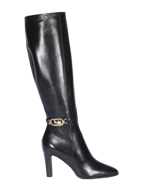 Celine Pointed Toe High Heel Boots - Black