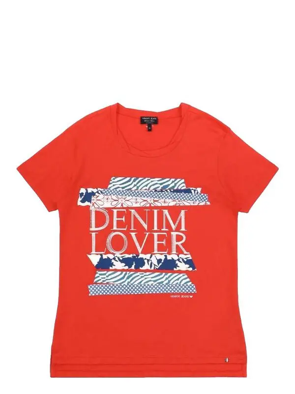 Emporio Armani Round Neck Logo T-shirt - Red